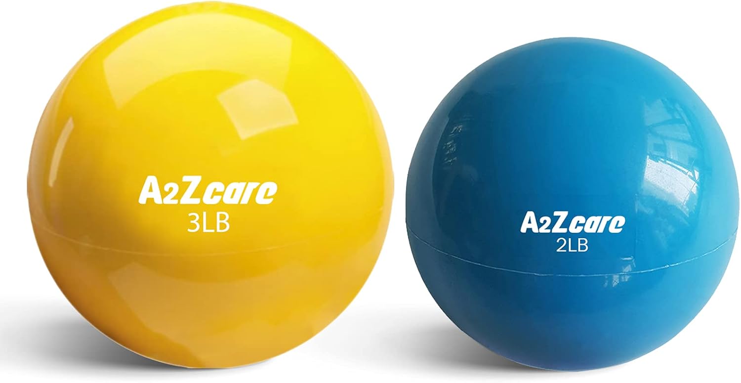 A2ZCARE Toning Ball - Weighted Toning Exercise Ball - Yoga Gear