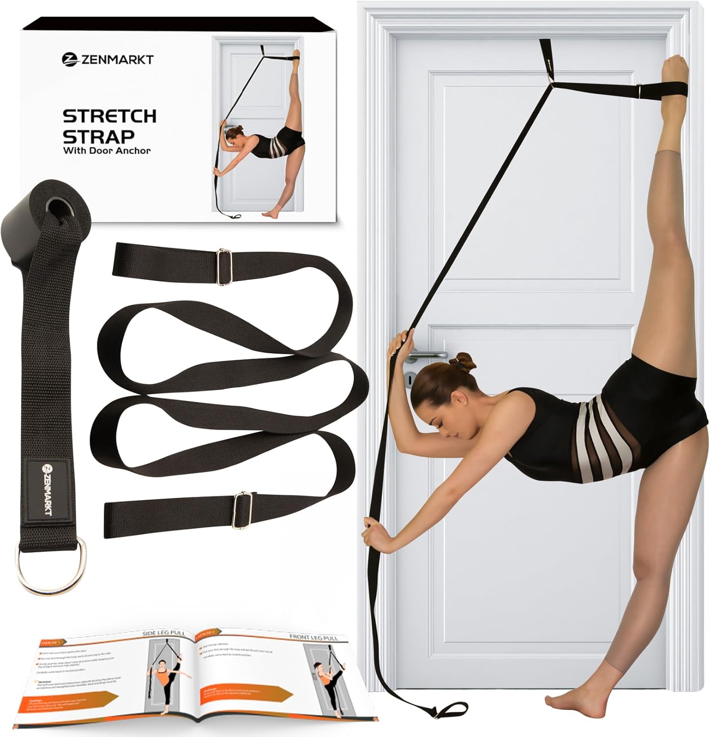 Zenmark Stretching Strap With Door Anchor - Improve Legs Flexibility ...